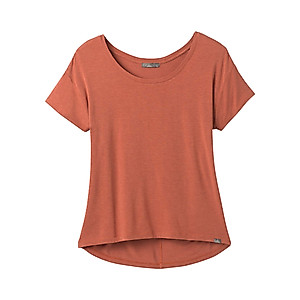 prAna Women's Foundation Slouch Top, Liqueur Heather, Large