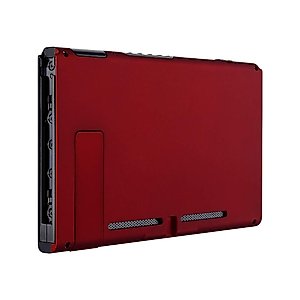 eXtremeRate Soft Touch Grip Red Console Back Plate DIY Replacement Housing Shell Case for Nintendo Switch Console with Kickstand – JoyCon Shell NOT Included