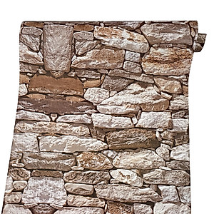 SimpleLife4U Self-Adhesive Shelf Liner Removable Contact Paper Refurbish Apartment Dorm Shop Ugly Wall, Modern Bricks, 17.7 Inch By 9.8 Feet