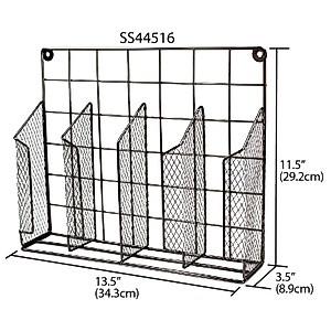 Home Basics Stainless Steel Rust Resistant Wrap Organizer, Perfect for Food Storage Bags, Silver Foil, Wax Paper, Sandwich Bags, Plastic Wrap- Mounts to Cabinet Door or Wall. Onyx/Black Finish