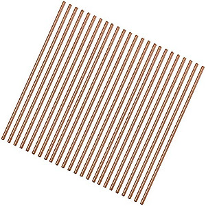 Reusable Metal Straws 50Pcs.8.5” Rose Gold Color Stainless Steel Drinking Straws in Bulk For Wholesale.215x6mm All Curved Straight Straws for 20oz Tumblers Yeti (50pcs all straight Rose gold-8.5")