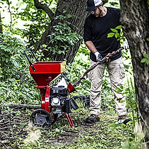 Earthquake Chipper Shredder K33,33964 Heavy Duty 301cc, 4 Cycle Viper Engine, 5-Year Warranty, Dock-and-Lock Debris Bag, 3" Max Wood Diameter Capacity, Red