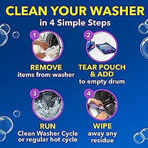 OxiClean Washing Machine Cleaner with Odor Blasters, 4 Count