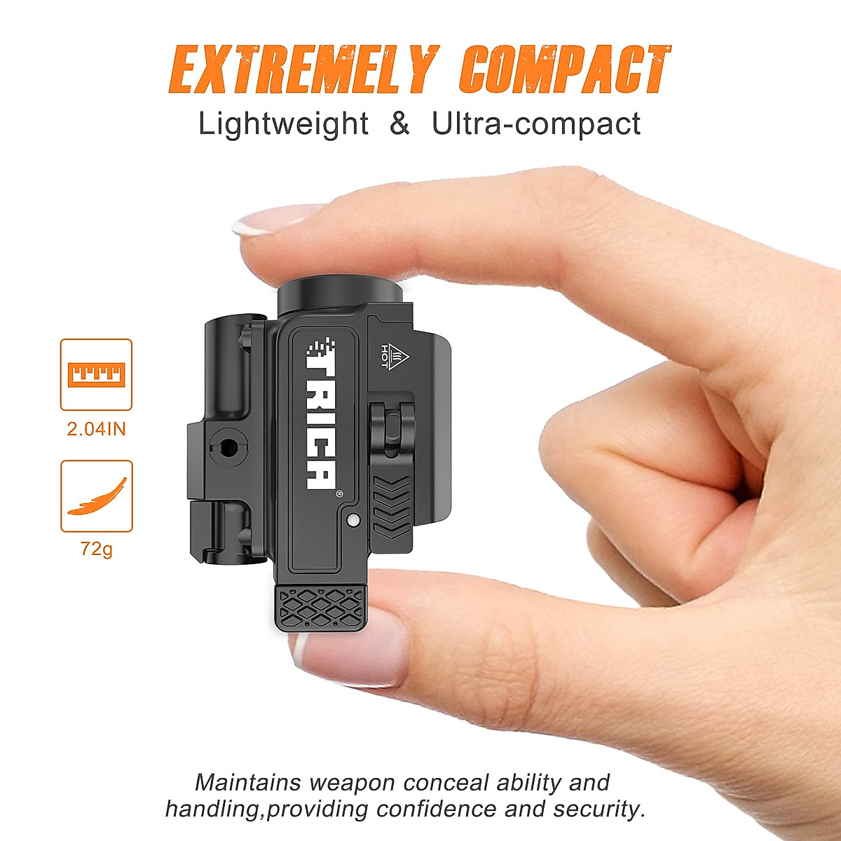 trica 800 Lumens Compact Green/Red Laser Light Combo, Compact Rechargeable Tactical Flashlight with Green Beam Quick Release Strobe Function Laser Light Combo with 1913 or GL Rail, Built-in Batter