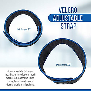 Face Ice Pack - Use as Wisdom Teeth Ice Pack, TMJ Relief Products, Jaw Pain - Hot & Cold Therapy for Chin, Headaches, Post Surgery Treatment - Adjustable Face Wrap Includes 4 Gel Packs