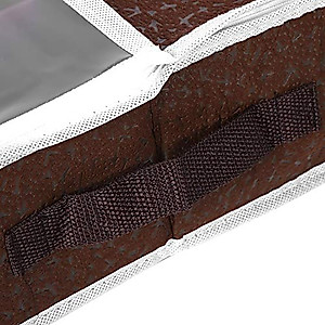 LIULDASHUN Clear Foldable Shoe Storage Boxes, Shoe Organizer Boxes, Adjust Dividers, Waterproof Shoes Storage Box with Zipper PVC Cover for Home Organization (L)