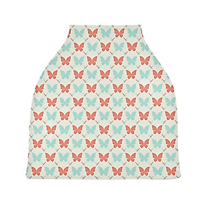 Kigai Cute Butterfly Geometric Nursing Cover for Baby Car Seat Covers Breathable Infant Stroller Cover Soft Breastfeeding Scarf