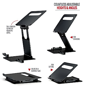 Ergonomic Laptop Stand for Desk, Adjustable Height up to 20", Laptop Riser Computer Pulpit Stand for Laptop, Portable Laptop Stands, Fits MacBook, Laptops 10 15 17 inches Laptop Holder and Laptop Desk