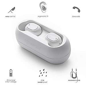 BoomPods Boombuds Go True Wireless - Best Sports Earbuds, Bluetooth, Portable Magnetic Charging Case, Water/Sweat Resistant IPX4, Instant Connect TWS