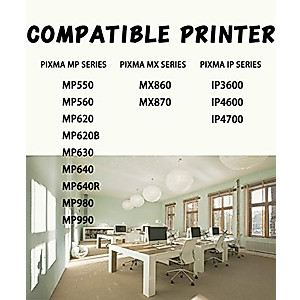 EASYPRINT Compatible PGI-220 CLI-221 Ink Cartridges PGI220 CLI221 Used for PIXMA IP3600 IP4600 MX860 MX870 MP560 (10-Pack, 2X PGI Large BK, 2X CLI Small BK, 2X Cyan, 2X Magenta, 2X Yellow)