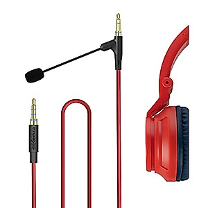 Geekria Boom Mic Headphones Cable for Online Class, Compatible with Riwbox FB-7S,EKids Spiderman, Batman Kids Headsets, 3.5mm Jack Replacement Cord with Boom Microphone for Gaming & Meeting (4 ft)