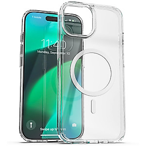 ENCASED Clear Case with Magnetic Wallet Designed for iPhone 15 Pro Case with Card Holder (Compatible with MagSafe) Clear