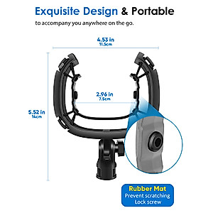 Borenbuir Wave Shock Mount, [Custom Built for Wave Mic] Anti-Vibration Suspension Shock Mount Holder Clip Compatible with Elgato Wave:1 and Wave:3 Microphones
