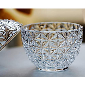 Crystal Glass Pineapple Embossed Candy Jar Candy Dish Food Storage Jar with Lid