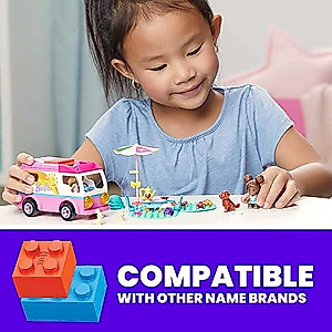 MEGA Barbie Camper Building Toy Vehicle Playset, Adventure DreamCamper with 123 Pieces, 2 Micro-Dolls, Accessories, Pets and Furniture
