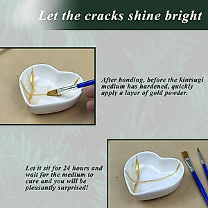 Kintsugi Repair Kit Gold, Japanese Kintsugi Kit to Improve Your Ceramic, Repair Your Meaningful Pottery with Gold Powder Glue, Perfect for Beginners Restoring Meaningful Gifts