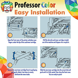 Professor Color Re-Coded OEM Toner Cartridge Replacement for Xerox AltaLink C8030 C8035 C8045 C8055 C8070 | 006R01697 006R01698 006R01699 006R01700 - 4 Pack