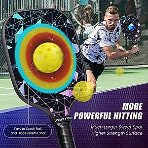 Pickleball Paddles Set of 2, USAPA Approved Carbon Fiber Pickleball Paddle with Enhanced Honeycomb Core and Anti-Slip Cushioned Grip, Fritton Pickleball Set for Beginners to Advanced Players