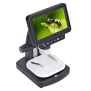 LCD Digital Microscope, 5.0-inch LCD Digital Microscope, 1080P 1500x Magnification Video Microscope Camera with 5MP Image Sensor, PC View WindowsMac OS Compatible 100-240V (US
