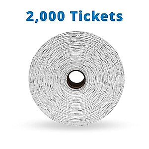 INDIANA TICKET CO. 2,000 White Smile Tickets, Single Roll – 8 Color Selection – Classroom Rewards, Events, Fundraisers, Door Entry, Raffles, Prizes, Drink/Food Tickets, Party Supplies & More.