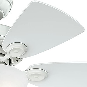 Hunter Fan Company, 52089, 34 inch Watson Snow White Ceiling Fan with LED Light Kit and Pull Chain