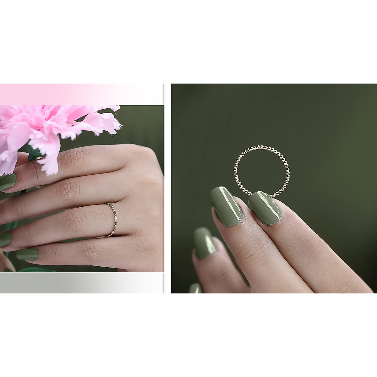 Dazzlingrock Collection 1.4mm Beaded Style Minimalist Ball Chain Design Wedding Band for Her in 10K Yellow Gold Size 7