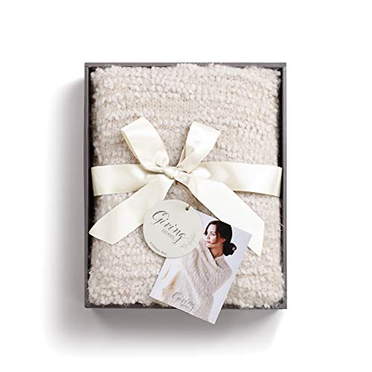 Cream Women's One Size Soft Knit Nylon Giving Shawl Wrap in Gift Box