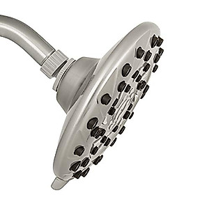 Waterpik 6-Mode RainFall+ Rain Shower Head with PowerPulse Massage, Brushed Nickel, XEM-639E