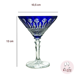 6 Champagne and Cocktails Crystal Glasses - 6 Colors Assortments - Roemer Service Diamant (17 cl) - Klein House - Company : Artisan du Cristal - Gift Set - Stamped : Klein 54120 Baccarat France