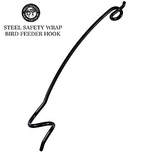 Droll Yankees SWH-8 Safety Wrap Hook Black Steel Pole Attachment for Hanging Bird Feeders, 8"