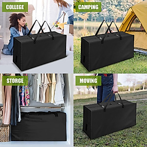 lihtsofty Folding Mattress Bag Waterproof Cushion bag 60"x27"x13" Fits up to 4 Queen Mattress Heavy Duty Durable Mattress Carry Case for Tri-Fold Guest Bed Mattress Mattress Cushion Storage Bag Black