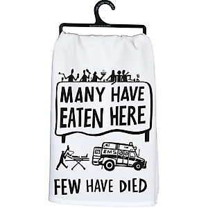 Primitives by Kathy Decorative Kitchen Towel - Many Have Eaten Here Few Have Died, LOL Collection