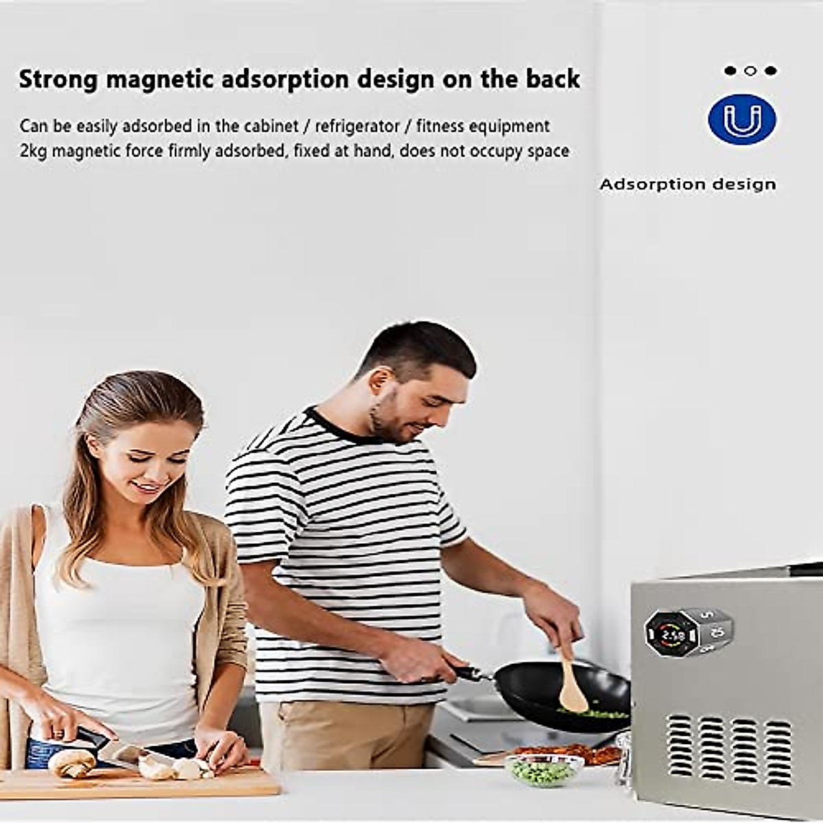 Digital Kitchen Timer, Desk Timer Cube,desktop timer,5 Volume Levels, Visual Timers LCD Display Magnetic Countdown Countup Timer for Kitchen, Homework, Exercise, Game, Baking, Meditation, USB Charging