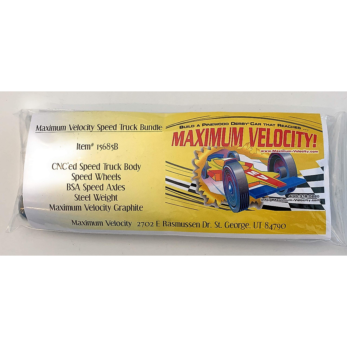 Maximum Velocity Predator Race Car | CNC'ed Body | Tungsten Weight | Complete Race Car kit Bundle Option (Complete Race Car Kit)