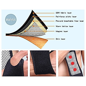 2 Packs Self-Heating Magnetic Wrist Support Brace Adjustable Protect Wrap for Working Cycling Running Sports for Men and Women,One Size (Black)