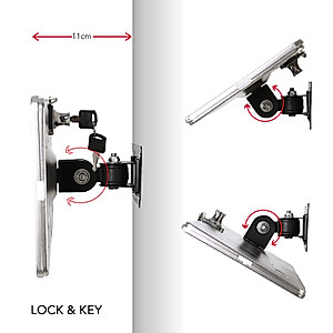 WeSTRUGGLE on Wall Mount Bracket for iPad 9.7"(6th,5th,Gen.), 9.7" Air1&2,9.7" Pro,Excluding 9.7"(1th,2th,3th,4th,Gen.),with Lock, Multi Angle,(Silver)