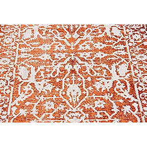 Unique Loom Traditional Classic Intricate Design with Distressed Vintage Detail, Area Rug, 2' 7 x 10' 0 Runner, Terracotta/Ivory