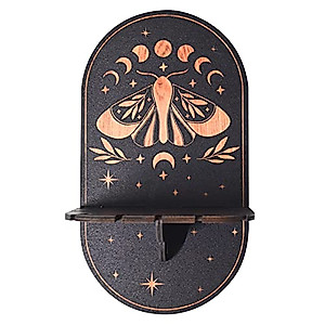 Frifer Crystal Stone Shelf | Wooden Stones Display Floating Shelf with Installing Buckles,Home Use Shelf for Living Room, Bedroom, Bathroom