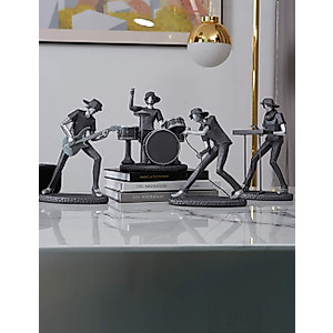 HAUCOZE Music Decor Figurine Home Gifts Modern Sculpture Statue Table Centerpiece Crafts Polyresin Piano Arts 8.5inch