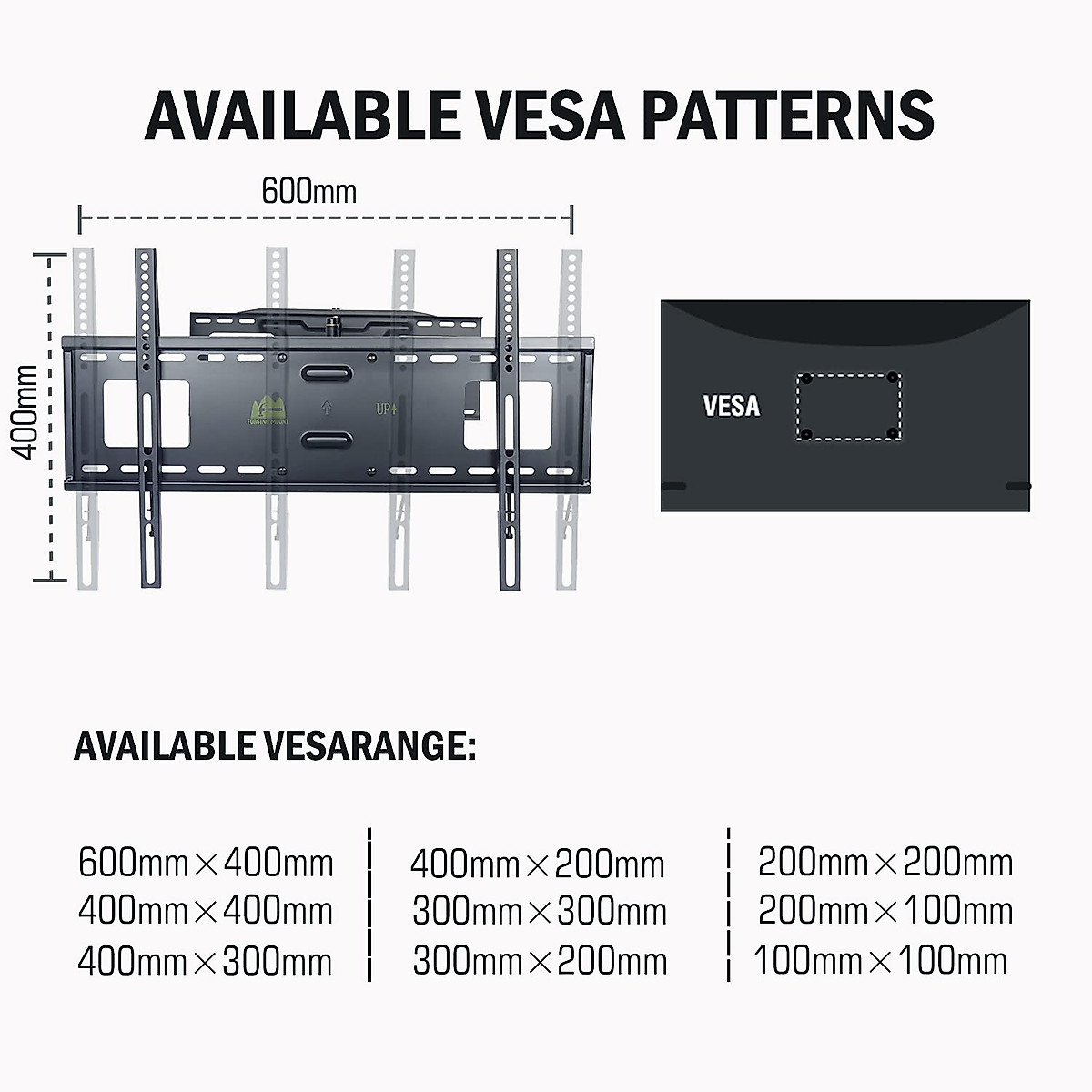 FORGING MOUNT Long Extension TV Mount, Dual Articulating Arm Full Motion Wall Mount TV Bracket with 43 inch Long Arm,Fits 42 to 90 Inch Flat/Curve TVs, Holds up to 165 lbs,VESA 600x400mm Compatible