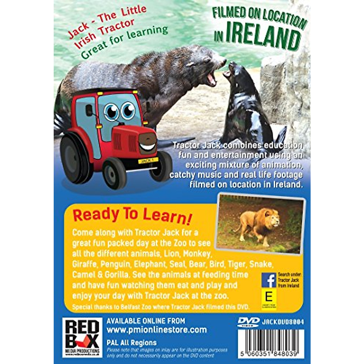 Tractor Jack (Goes To The Zoo) (DVD) (2017) (Kids) (Learning) (Educational) (Knowledge) (Letters) (Numbers) (Zoo) (Animals)