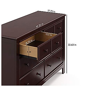 Graco Benton 6 Drawer Double Dresser (Espresso) – Easy New Assembly Process, Universal Design, Durable Steel Hardware and Euro-Glide Drawers with Safety Stops, Coordinates with Any Nursery