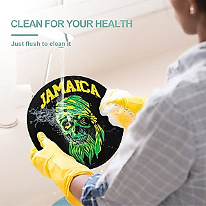 Flag of Jamaica Printed Round Cutting Board Glass Chopping Blocks Mats Food Tray for Home Kitchen Decoration