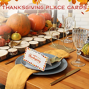 Watersay 100 Pcs Fall Maple Leaves Place Cards Autumn Thanksgiving Table Place Card Guest Seating Folded Harvest Name Cards Paper Tent Cards for Thanksgiving Wedding Tables Dinner Parties