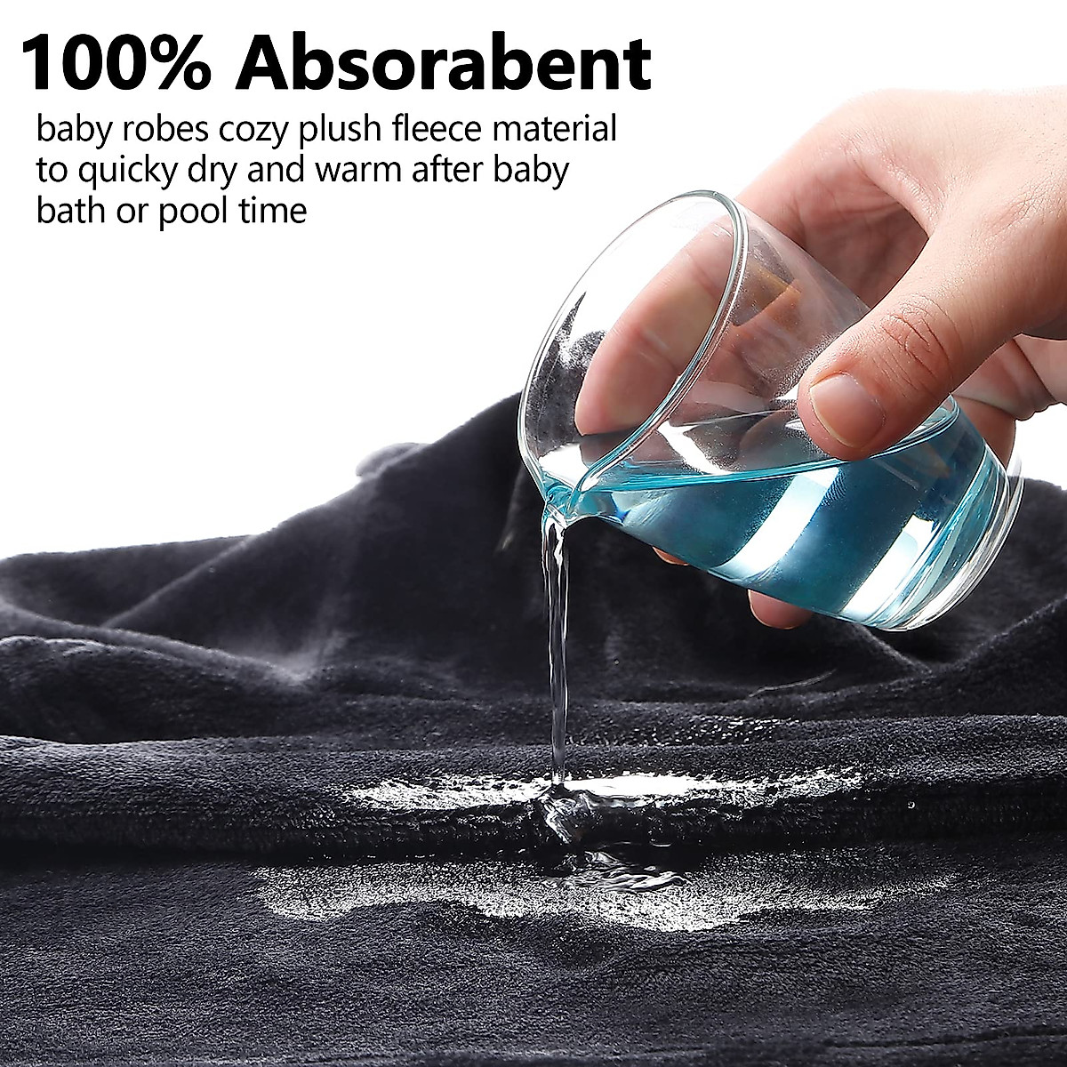 Pro Goleem Baby Robe Unisex Soft Plush Hooded Bathrobe for Newborn Boys Girls Gifts, One Size, 0-9 Months