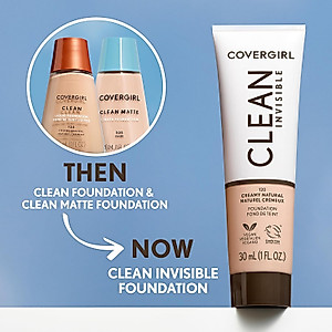 COVERGIRL Clean Matte Liquid Foundation Buff Beige 525, 1 oz (packaging may vary)