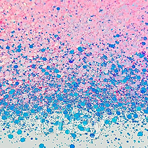 Lrisy Iridescent Soft Pink Neon Chunky Glitter,Bulk for Powder Craft Glitter Flake Epoxy Resin,Slime,Body Face,Tumblers,Nail&Arts Painting 55g