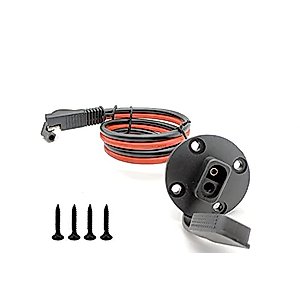 Meiyangjx 60cm10 AWG SAE Connector, Solar Weatherproof SAE Socket Sidewall Port, SAE to SAE 2 Pin Quick Disconnect Panel Extension Cable (with SAE Plug)