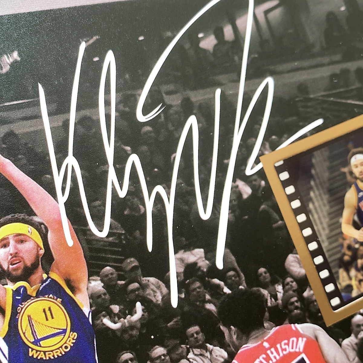 sufenvera Signed Klay Thompson Memorabilia Film Photo Framed Poster Collection,Gifts for Golden State Basketball Fans 10x8 Inches