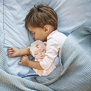 XFEYUE 10 Inch Newborn Reborn Baby Doll and Clothes Set Washable Realistic Soft Silicone Sleeping Baby Doll with Beautiful Flower Pattern Jumpsuit and Hat-Best Gift for Kids Girls